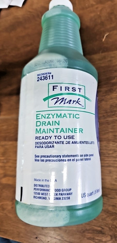 First Mark Enzymatic Drain Maintainer 1 Us quart Deodorizor Pack of 6 ...