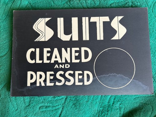 VTG Cardboard Sign 11"X7" Suits Cleaned and Pressed | eBay