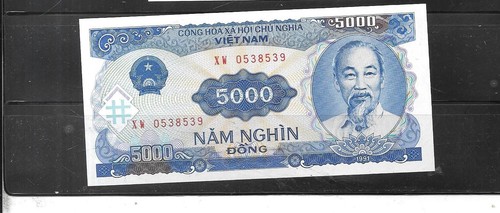 VIETNAM 108a 1993 5000 DONG MINT CIRSP OLD BANKNOTE PAPER MONEY ...