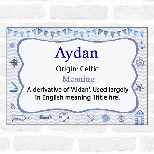 Aydan Name Meaning Nautical Certificate | eBay UK