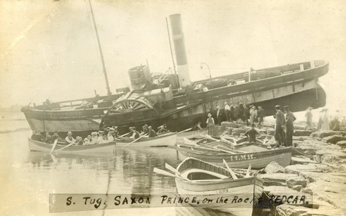 Redcar rare RP Steam Paddle Tug 'Saxon Prince' on Salt Scar Rocks July ...