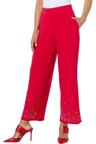 Antthony Embellished Studio Stretch Pull-On Pant Red Rouge | eBay