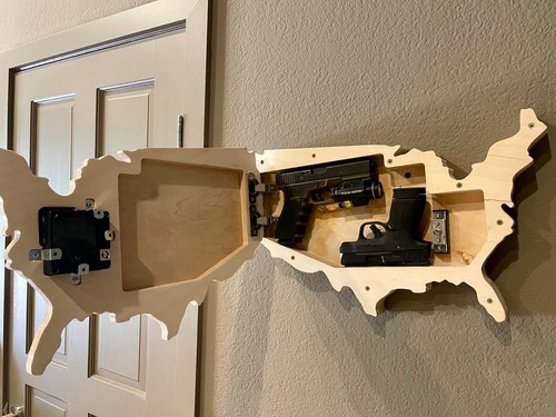 American Flag RFID Hidden Gun Art Safe Secret Firearm | Tactical ...