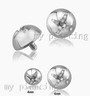 Dermal Top 316L Surgical Steel Internally Threaded Shell Inlayed Dome ...