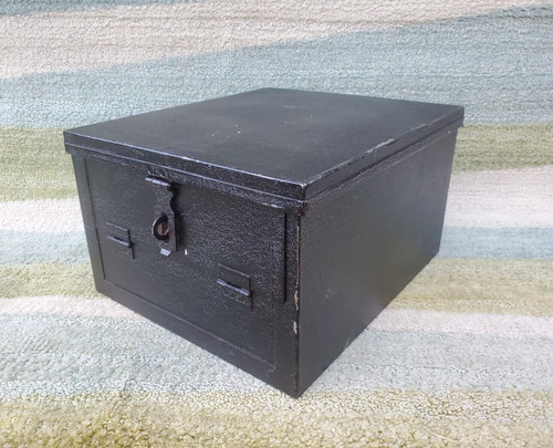 Military Lock Box Field Locker All Metal W/Insert Drawer Vintage Heavy ...