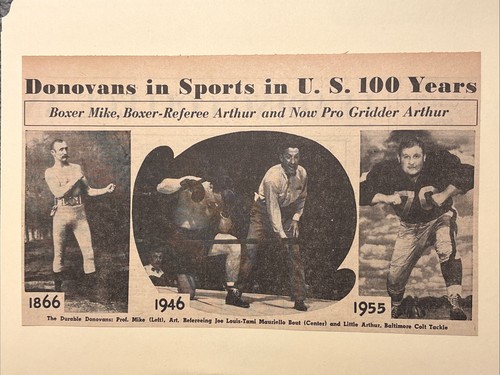 Art Arthur Mike Donovan Boxing Football Colts 1955 Sporting News 6X10 ...