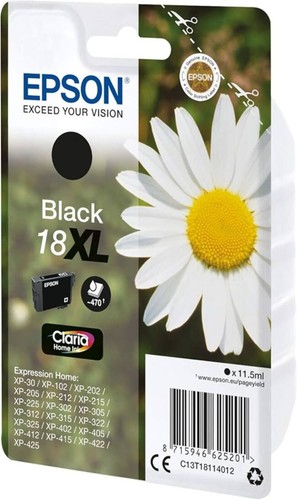 Original Epson 18XL Black High Capacity Ink Cartridge | eBay