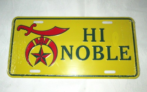SHRINERS EMBOSSED METAL LICENSE PLATE #1 - NEW | eBay