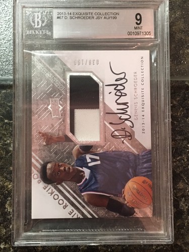 2013-14 UD Exquisite Dennis Schroeder RC 2CLR Patch ON CARD Auto /199 ...