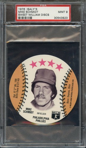 1976 ISALY'S SWEET WILLIAM DISC MIKE SCHMIDT SWEET WILLIAM DISCS PSA ...