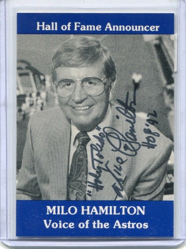 1992 Hall of Fame - MILO HAMILTON - Hand Signed Autograph VOICE of the ...