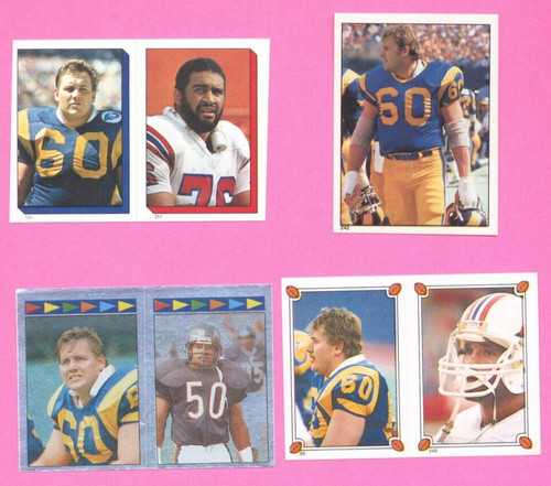 1981-1987 Topps DENNIS HARRAH Los Angeles Rams 4-Card Sticker Lot All ...