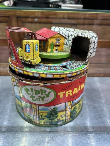 Vintage Japan Tippy Toy Train Tin litho Kids Toy Needs Repair | eBay
