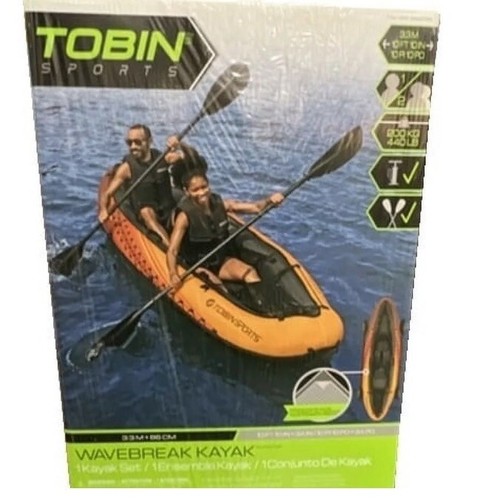 TOBIN SPORTS WAVEBREAK Inflatable 2-Person Kayak Set 10ft 10in x 34in ...