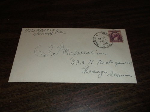 MARCH 1940 ILLINOIS CENTRAL TRAIN #26 CHICAGO & CARBONDALE RPO HANDLED ...