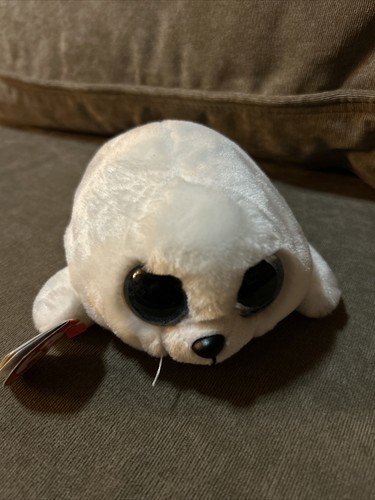 RETIRED TY beanie Baby Babies Boos Boo ICY THE SEAL 6" big blue eyes ...