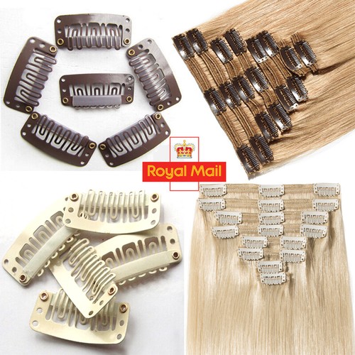 10-20-30-50 Pcs BEST Snap Clips for Hair Extensions Black Brown Blonde ...