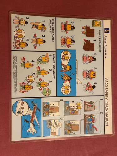 safety card ANSETT AUSTRALIA Airbus A320 (Code 1224 3/95) | eBay