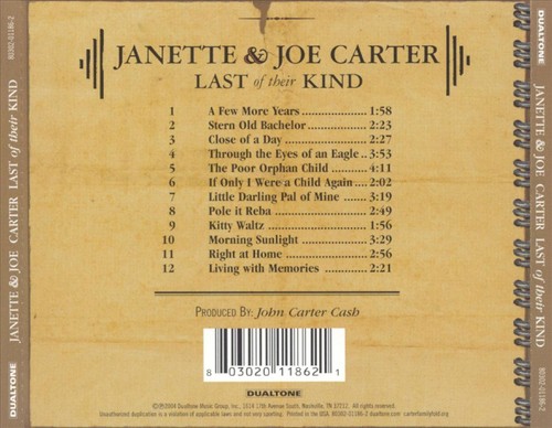 JOE & JANETTE CARTER LAST OF THEIR KIND NEW CD 803020118621| eBay