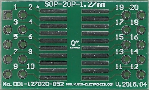SO20, SOP20, SOIC20, SOJ20, SOL20, PG-DSO-20 1.27mm(0.05") to 2 x ...