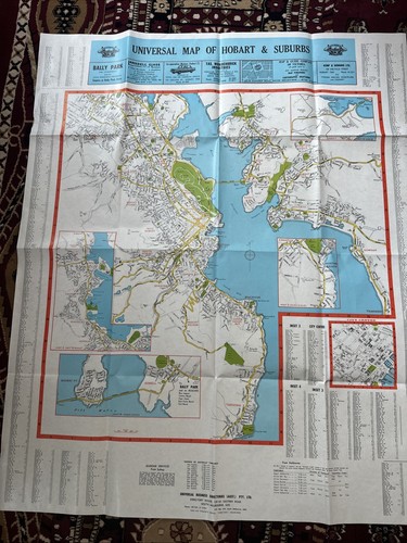 UBD Universal Map Of Hobart & Suburbs Vintage | eBay UK