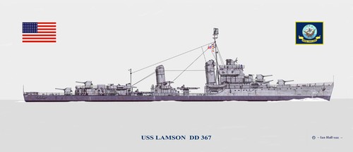 USS Lamson DD-367 Ship Print US Navy | eBay