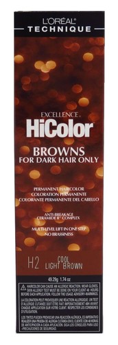 L'oreal Excellence Permanent Creme Hicolor H2 Cool Light Brown 1.74oz ...