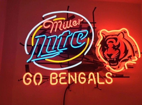 20"x14" Cincinnati Bengals Go Bengals Beer Neon Sign Lamp Light Bar ...