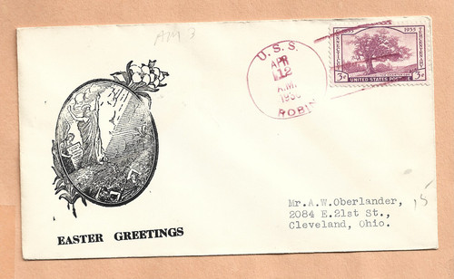 U.S.S. ROBIN EASTER GREETINGS APR 12,1935? NAVAL COVER | eBay