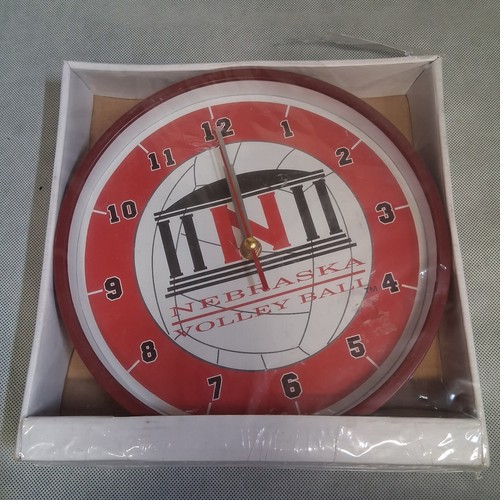 Nebraska Cornhuskers Volleyball Clock New in Box Red White Black New in ...