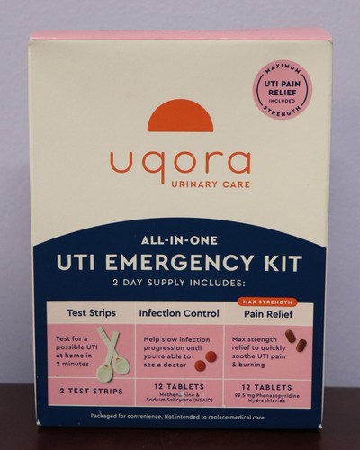 NEW uqora UTI Emergency KIT Test Strip Infection Control Pain Relief ...