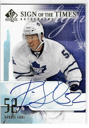 Robbie Earl 2008/09 SP Authentic Sign Of The Times Autograph Card #ST ...