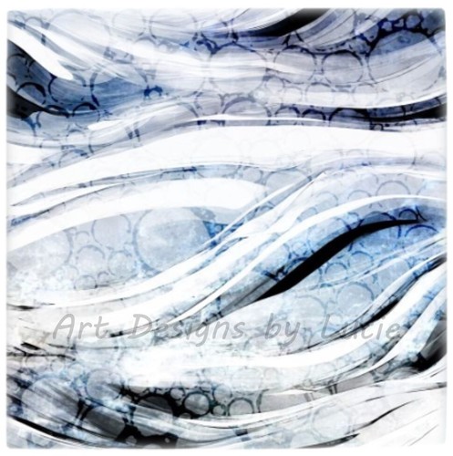 Large Ceramic tile 6x6 or 8x8 Ocean Waves Bubbles Blue Printed in USA ...