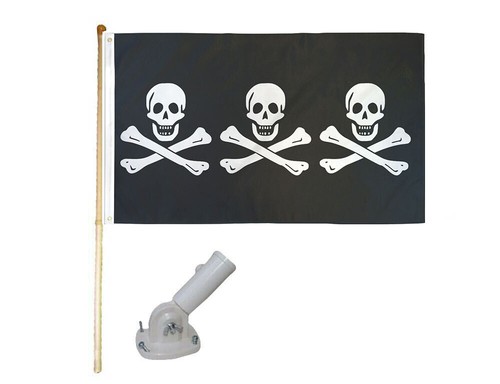 5' Wooden Flag Pole Kit W/ Nylon White Bracket 3x5 Christopher Condent ...