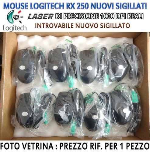 LOGITECH RX 250 OEM MOUSE TEFLON PROF. 1000 DPI REALI @@ NUOVO ...