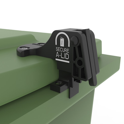 Wheelie bin lock, wheelie bin, wheelie bin lid lock, gravity lock, bin ...