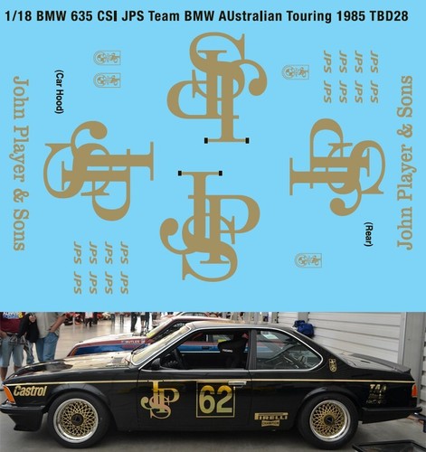 1/18 Decals for BMW 635 CSI JPS Australian Touring Team 1985 Decals ...