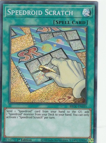 YUGIOH HOLO CARD SPEEDROID SCRATCH BROL-EN035 1ST EDITION | eBay