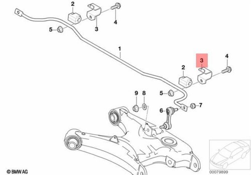 Genuine BMW E39 Rear Sway Bar Bushing Support Bracket NEW 33552283159 ...