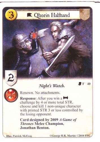 3 x Qhorin Halfhand AGoT LCG 1.0 Game of Thrones Lords of Winter 40 | eBay