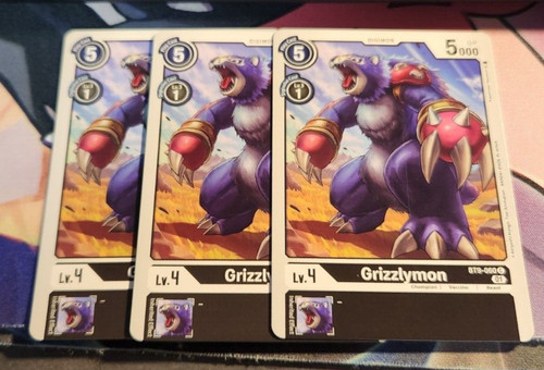 x3 Digimon GRIZZLYMON BT9-060 Black Common X Record TCG | eBay
