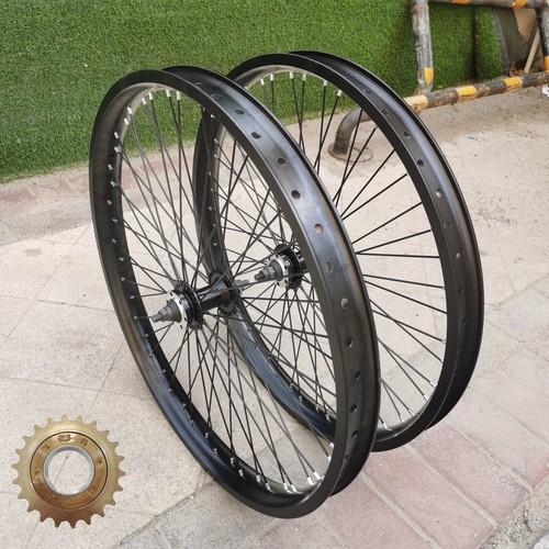 26" Bike Rim Wheel Set 12G&Flywheel-Heavy Duty Double Wall 48 Spoke ...
