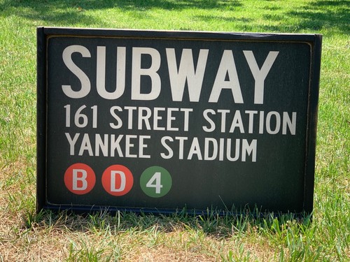 Rustic Style Yankee Stadium Subway Home Decor Sign 24X36 - Black wood ...