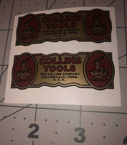 Collins Tools Handle Decals, Reproduction High Quality Vinyl Tool Axe ...