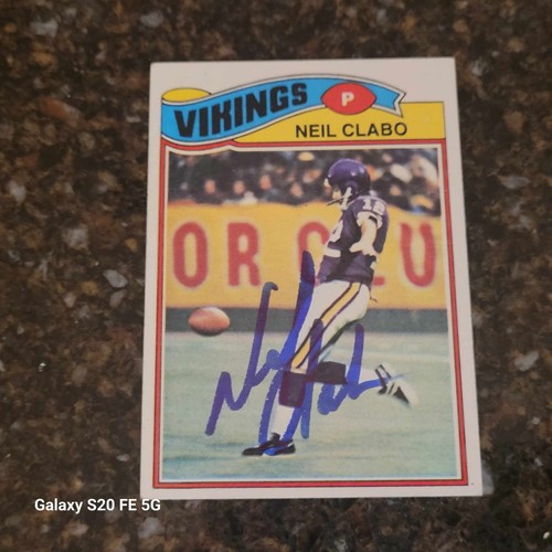 Neil Clabo (Minnesota Vikings) Auto Autographed Football Card- 1977 ...