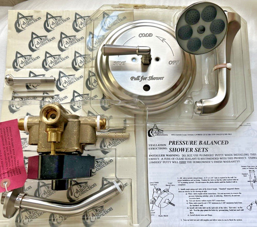 NOS Andre Collection "Marilyn" Satin Nickel Tub Shower Faucet Trim ...