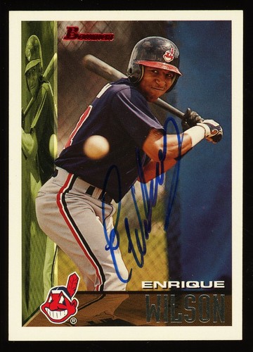 1995 Bowman ENRIQUE WILSON Signed Card autograph AUTO INDIANS YANKEES ...