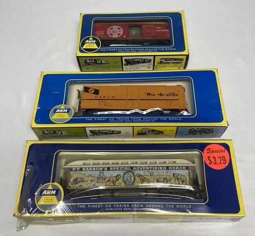 Lot of 3 Vintage Ahm HO Scale Santa Fe Rio Grande Box PT Barnum ...