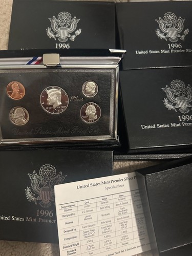 4 Set Lot of 1996-S SILVER Premier Proof Sets ORIGINAL BOXES | eBay