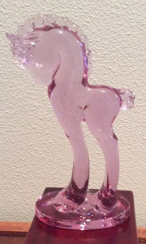 Vintage Mosser Glass Lilac Orchid 5 1/2” Horse Pony Hard To Find Color ...
